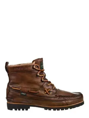 Ralph Lauren Ranger Leather Mid Boots - Brown