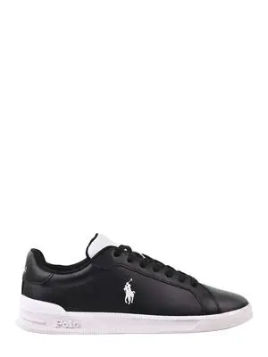 Polo Ralph Lauren Heritage Court Ii Leather Sneakers - Black