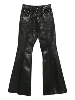 Rick Owens Metallic-effect Flared Trousers - Black