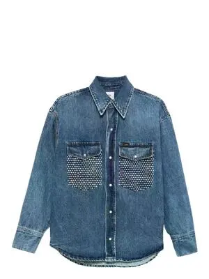 LOIS Rhinestone-embellished Denim Shirt - Blue
