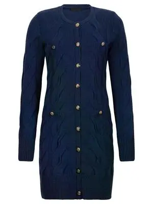 Liu Jo Cable-knit Buttoned Dress - Blue