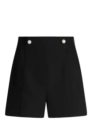 Liu Jo Pearl Button Pleated Shorts - Black