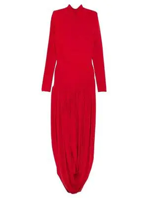 Magda Butrym High-neck Pleated Dress - Red