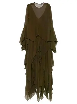 Zimmermann Cascading Ruffle Maxi Dress - Green