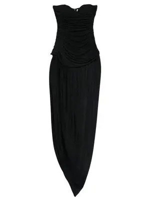 Magda Butrym Strapless Draped Dress - Black