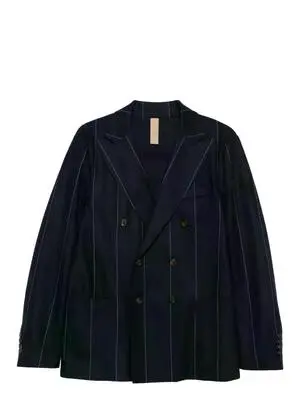 Eleventy Pinstripe Double-breasted Blazer - Blue