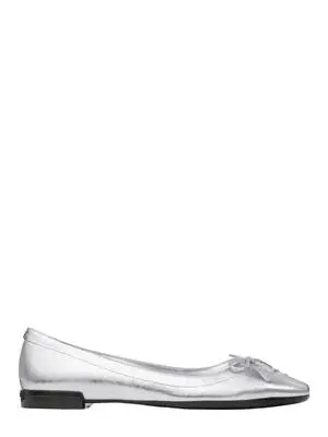 JIMMY CHOO Scarlett Lace-up Bow Ballerina Flats - Silver