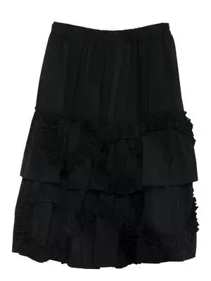 BLACK COMME DES GARÇONS Ruffled Tiered Midi Skirt - Black