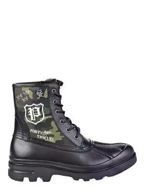 Ralph Lauren Camouflage Panel Boots - Black