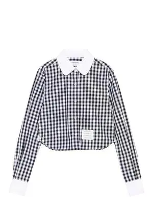 Thom Browne Gingham Peter Pan Collar Shirt - Blue