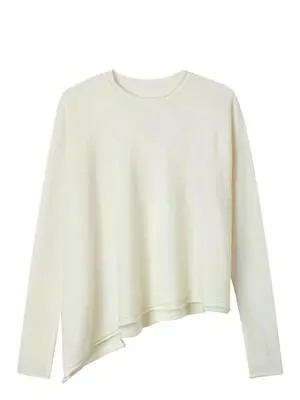 Y’s Asymmetric Wool Sweater - Neutrals
