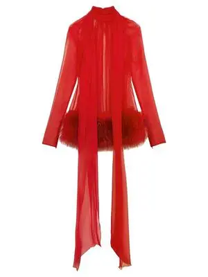 Blumarine Long-sleeved Mini Dress - Red