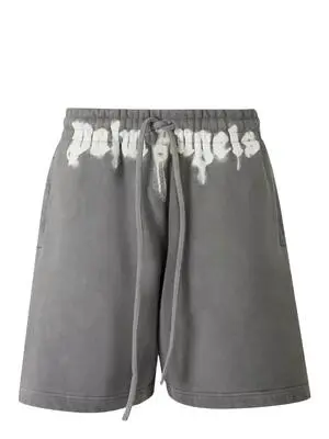 Palm Angels Logo-print Drawstring Shorts - Grey