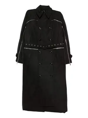 Rokh Double-breasted Trench Coat - Black