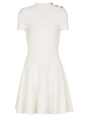 BALMAIN Geometric Jacquard Mini Dress