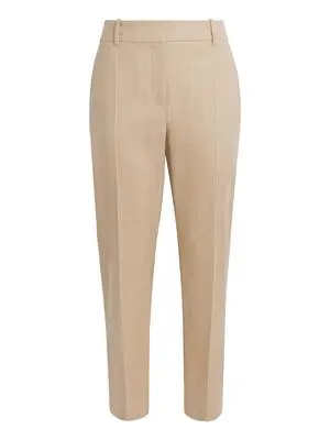 Eleventy Wool Pinstripe Straight Trousers - Beige