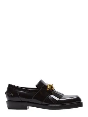 Balmain Glazed Leather Loafers - Black