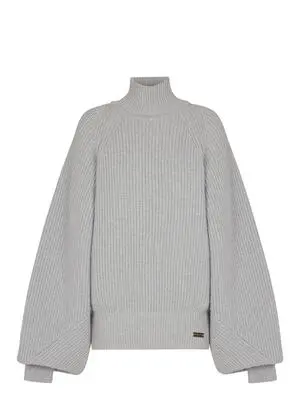 Balmain Wool High-neck Sweater - Grey