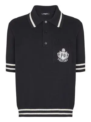 BALMAIN College Emblem Polo Shirt