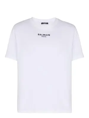Balmain Cotton Embroidered Logo T-shirt - White