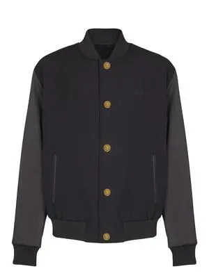 Balmain Wool Varsity Jacket - Black