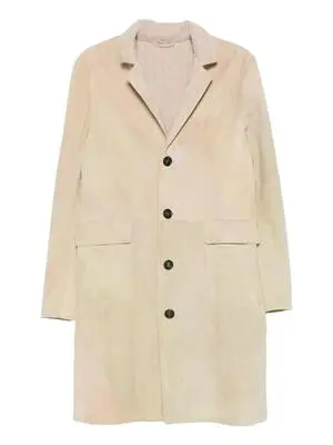 Eleventy Suede Coat - Neutrals
