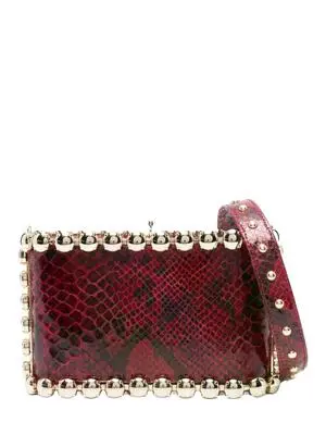 Rosantica Snakeskin Effect Clutch - Red