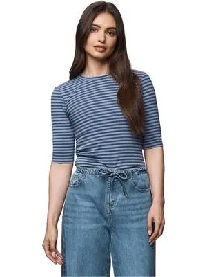 Splendid Bamboo Blend Quarter Sleeve Tee - Navy