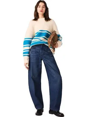 Maje Oversized Striped Wool-blend Sweater - Stripe