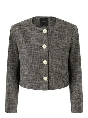 Pinko Cropped Tweed Jacket - Black