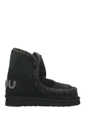 Mou Boots With Crocheted Wool Details Black