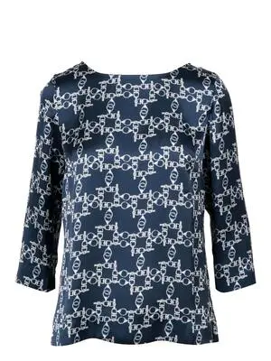 PENNY BLACK Printed Satin Shirt - Blue