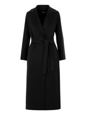 Max Mara Wool Coat With Belt Black
