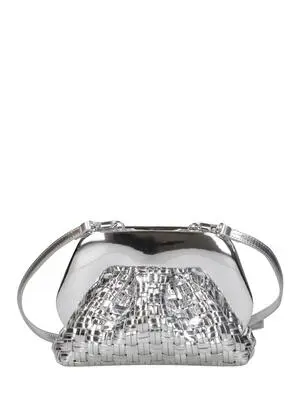 THEMOIRE Clutch Bag With Shoulder Strap - Silver
