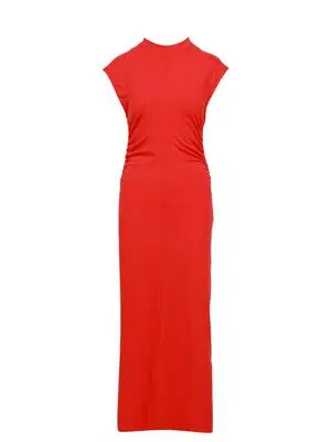 MSGM Draped Midi Dress - Red