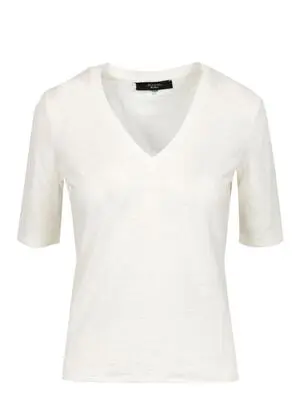 Max Mara Stretch Linen Jersey Shirt - Bianco Sporco