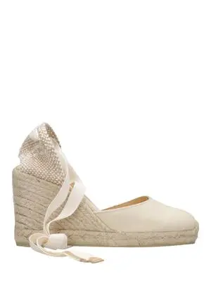 CastaÑer Espadrille High Heel - White