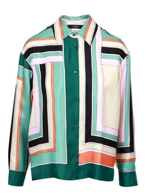 MAX MARA Max Mara Weekend Geometric Print Silk Twill Shirt