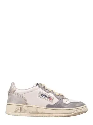 AUTRY Medalist Low Super Vintage Sneakers - White/old Silver/platinum