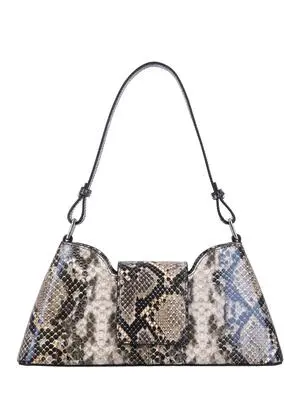 JUSTINE CLENQUET Marla Python-effect Bag - Beige