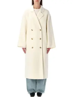 LOULOU Borneo Wool Coat - White