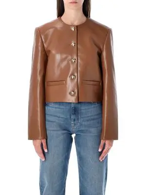 ANINE BING Leather Jacket - Brown