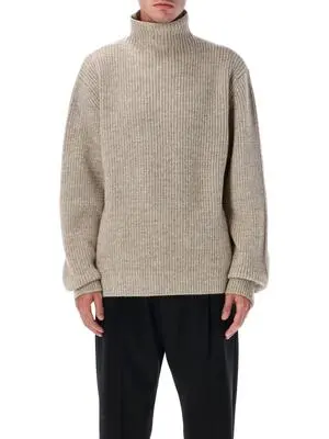 LEMAIRE Ribbed Turtleneck Sweater - Beige