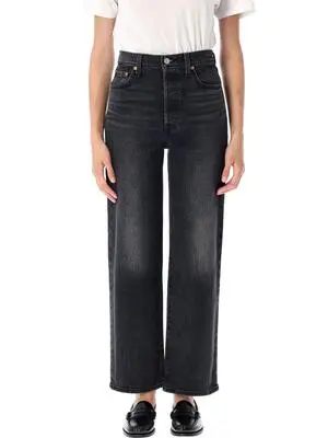 LEVI'S Ribcage Straight Ankle Jeans - Loom About Black