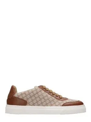 Max Mara Cotton And Leather Sneakers - Cuoio+beige