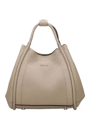 Max Mara Tumbled Leather Top Handle Bag - Sand
