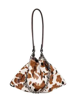 Dolce Vita Jagger Animal Print Calf Hair Shoulder Bag - Cocoa