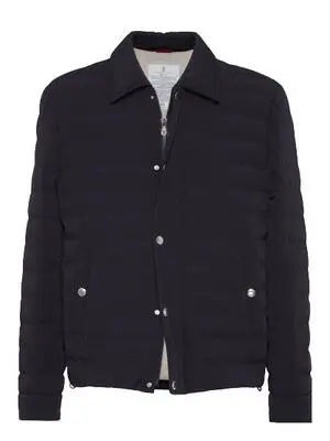 Brunello Cucinelli Taffeta Down Jacket - Navy Blue