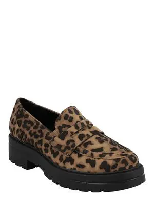 Mia Yoani Lug Sole Penny Loafer - Leopard Print