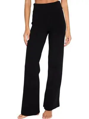 Spiritual Gangster Blake Jacquard Knit Wide Leg Pants - Black